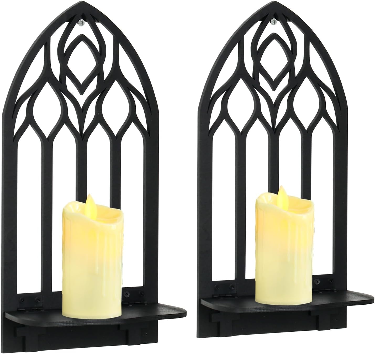 2 Pcs Gothic Sconces Wall Decor Black Goth Decor Arched Church Wall ...