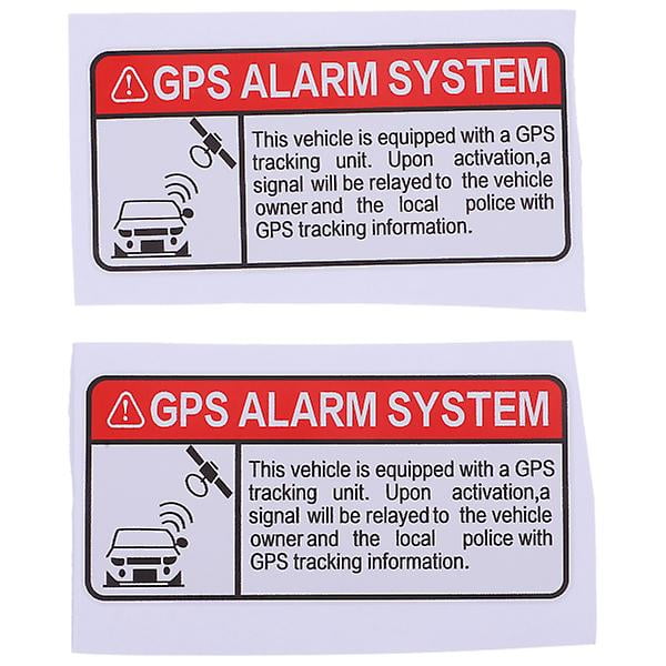 2 Pcs Gps Alarm System Sign Car Stickers Warning Stickers Anti-theft ...