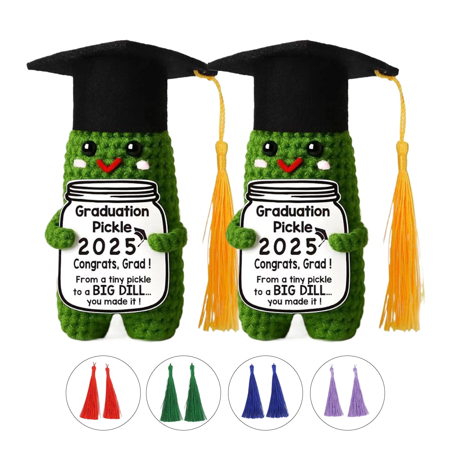 2 Pcs Graduation Pickle Funny Handmade Crochet Grad Gifts for Him Her ...