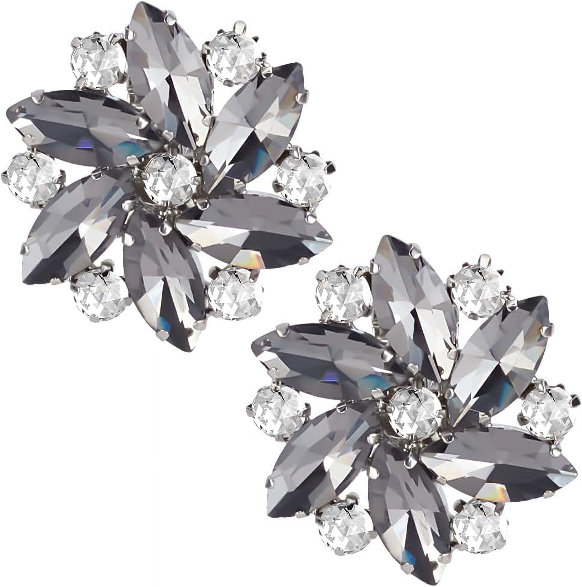 2 Pcs Gray Rhinestone Crystal Metal Shoe Clips 1.3x1.3Inch Elegant ...