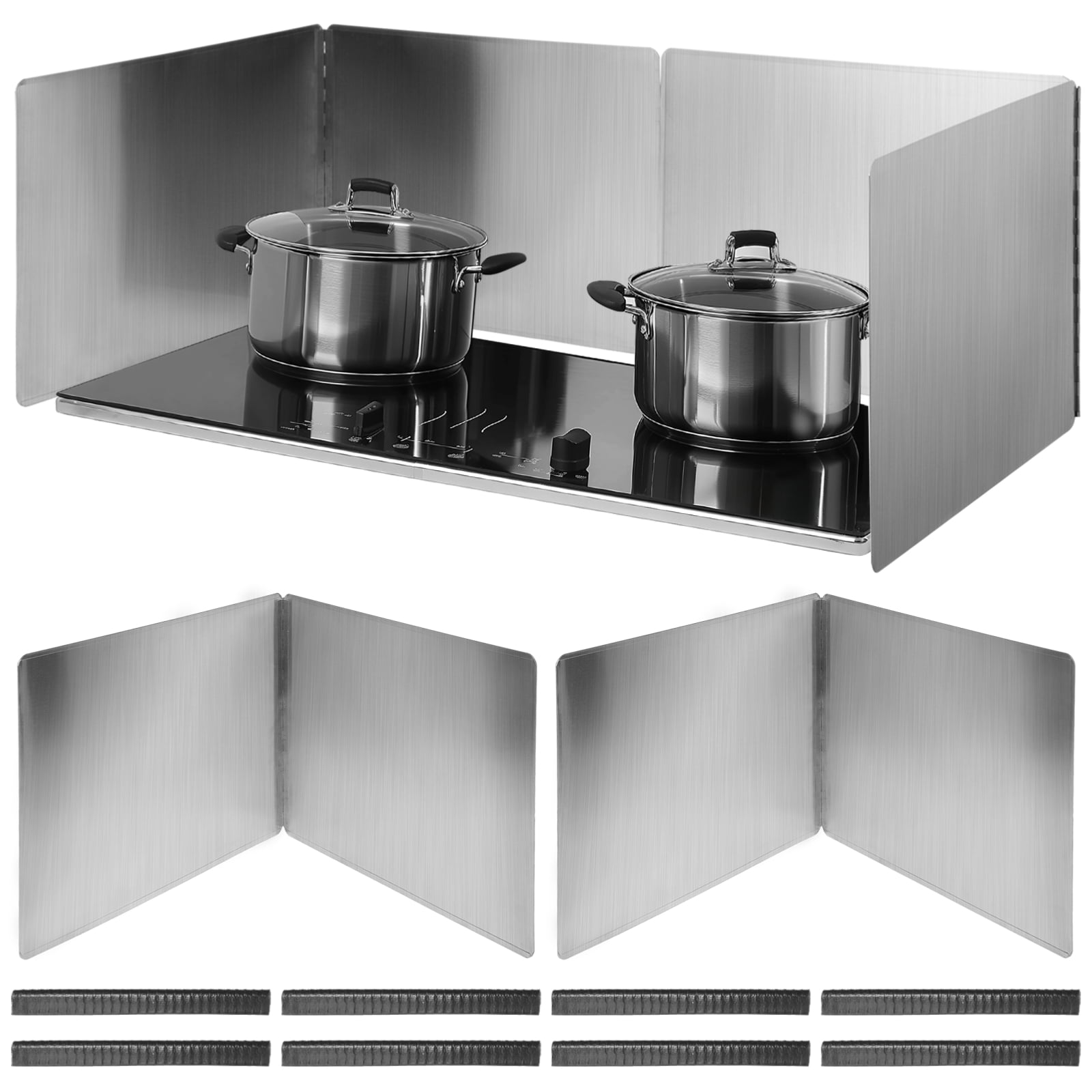 2 Pcs Grease Splatter Guards, 2-Sided Oil Splash Boards for Stove ...