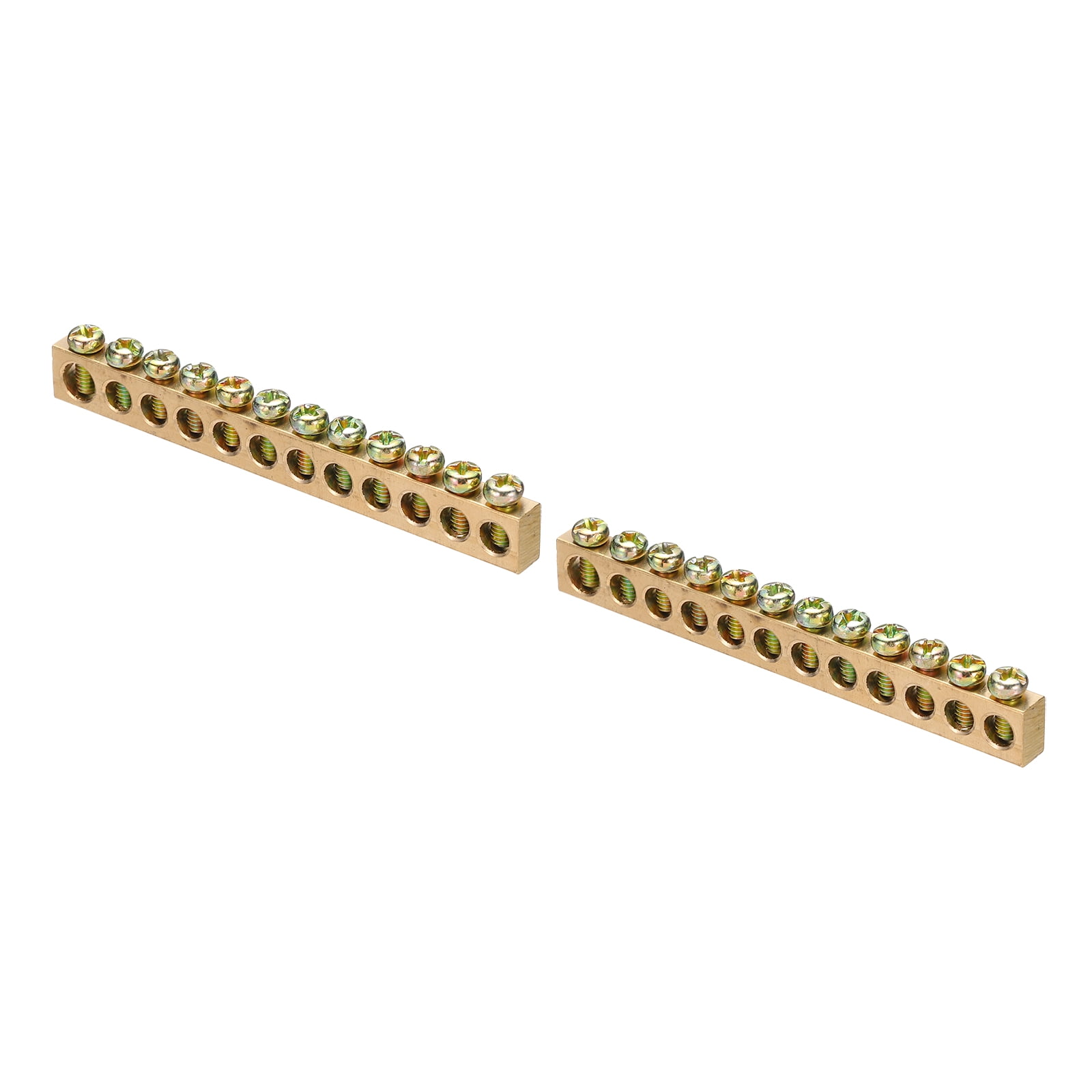 2 Pcs Ground Bus Bar Brass Terminal Grounding Bar 12 Positions ...