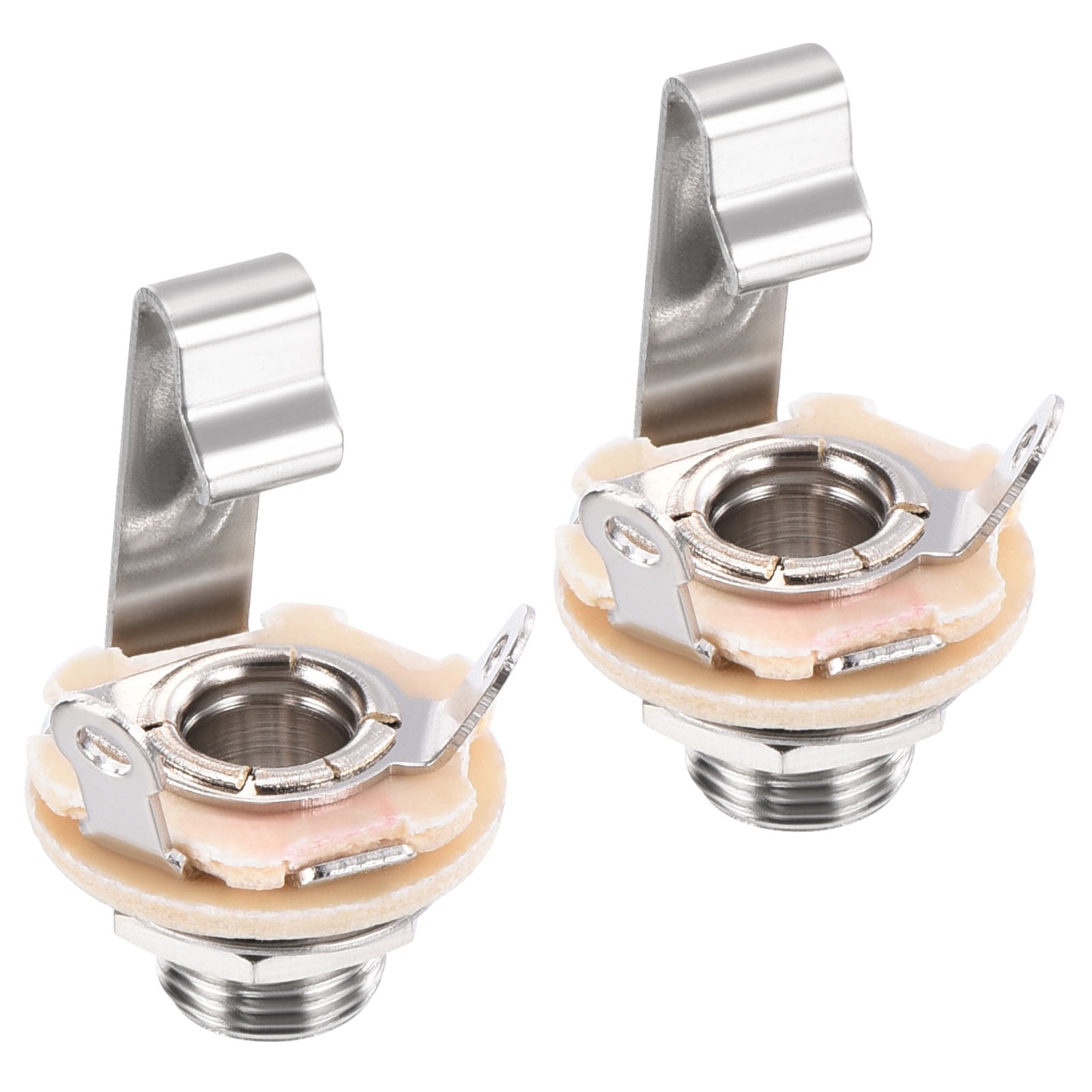 2 Pcs Guitar Input Jack 1/4" Stereo Jack Mono Panel Mount Socket Silver ...