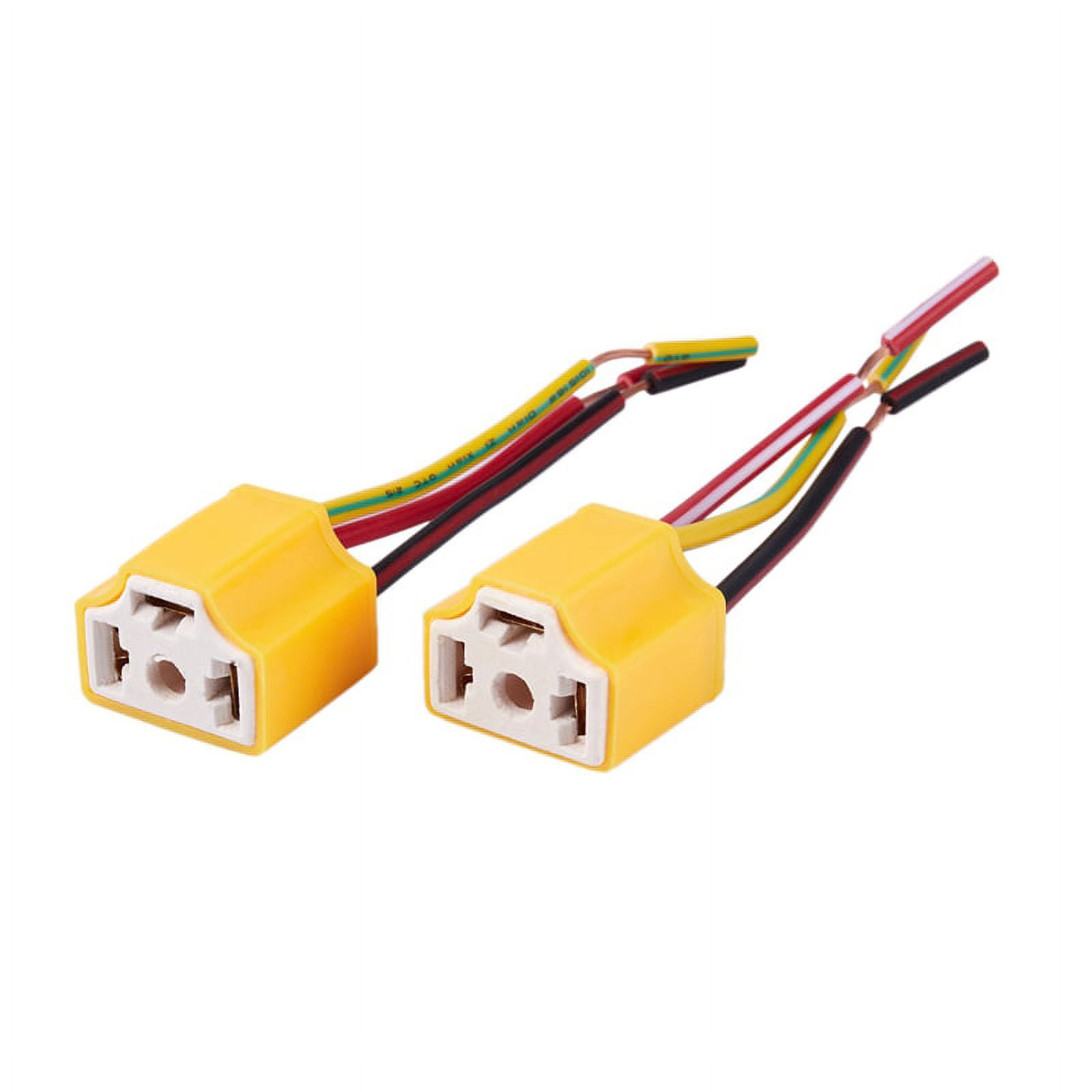 2 Pcs H4 9003 HB2 Female Ceramic Wire Harness Headlight Sockets Plug ...