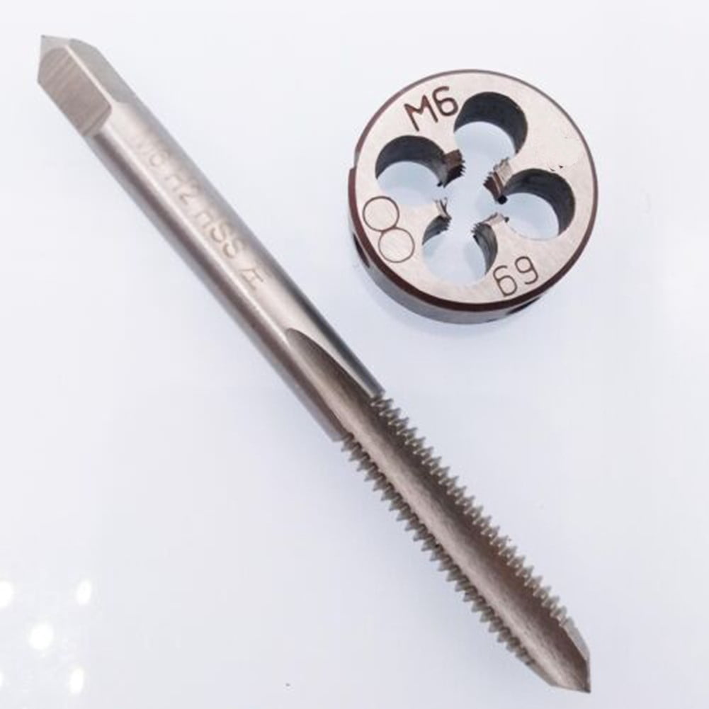 2 Pcs HSS M6 x 1mm Tap & M6 x 1.0mm Die Metric Thread Left Hand Tool ...
