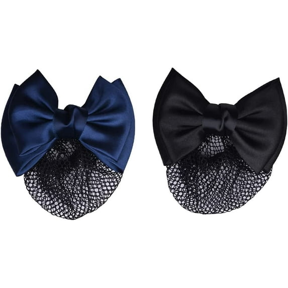 2 Pcs Hair Snood Net Hair Clip Bun Cover Bow Barrette Hairnets ...