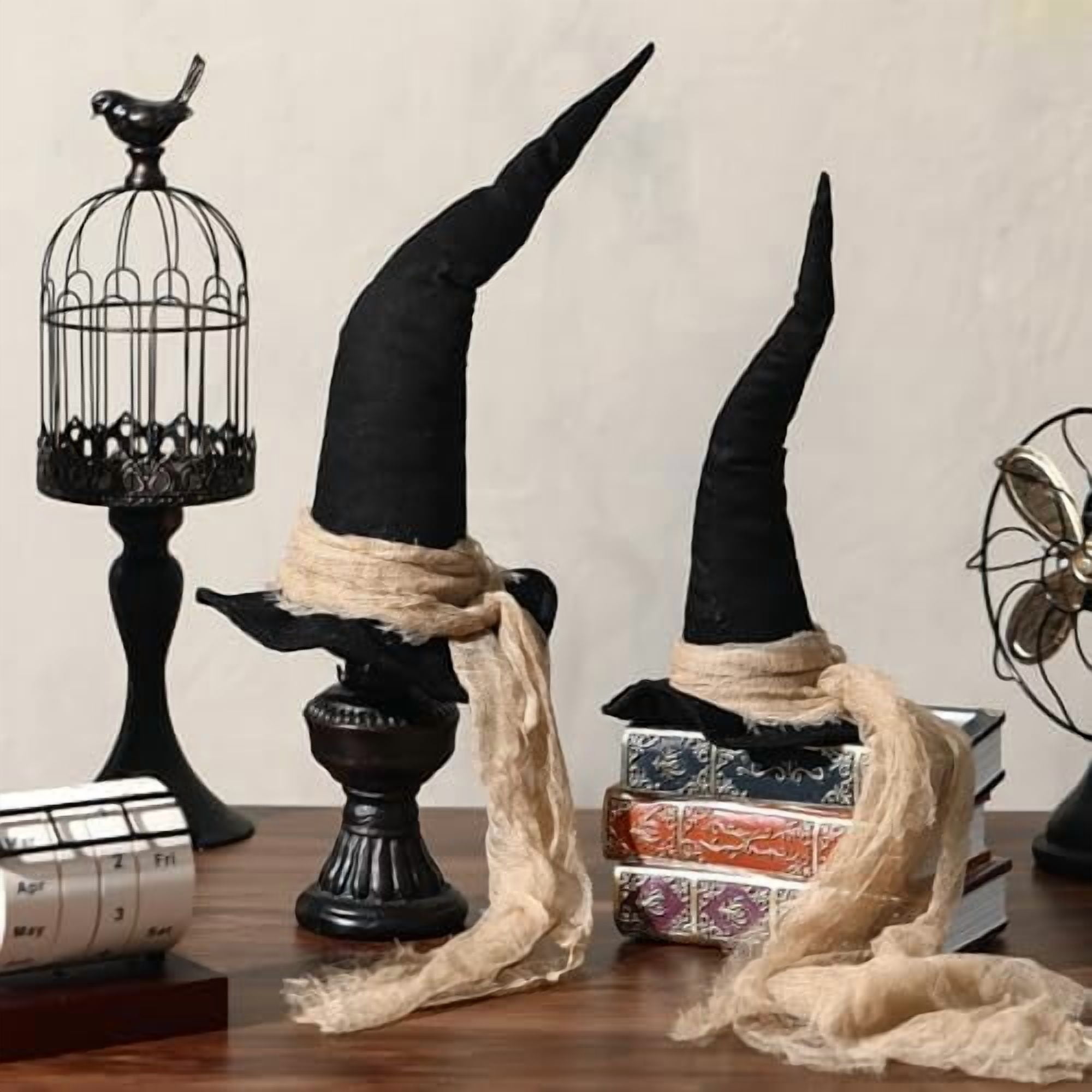 2 Pcs Halloween Decorations Indoor Vintage Witch Hat Decor Table ...