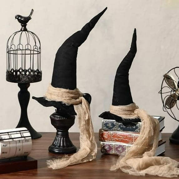 2 Pcs Halloween Decorations Indoor Vintage Witch Hat Decor Table ...