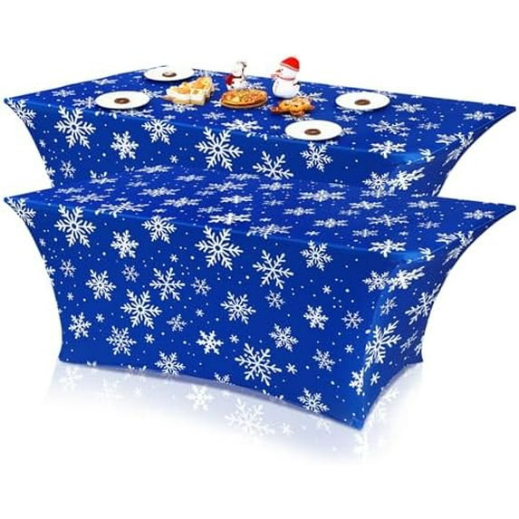 2 Pcs Halloween Stretch Table Cover 6 Feet White Black Spider Web ...