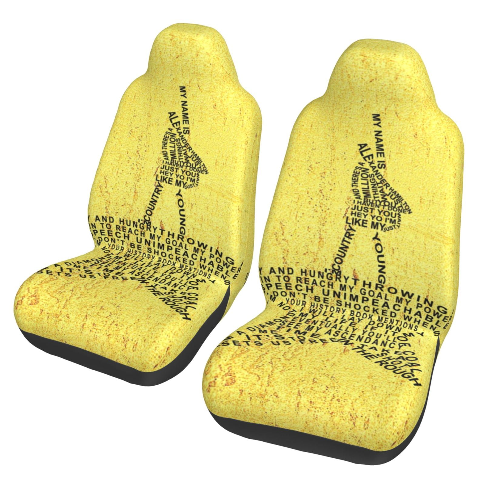 2 Pcs Hamil-,Ton Star Music0l Car Seat Covers Cartoon Car Interior Seat ...