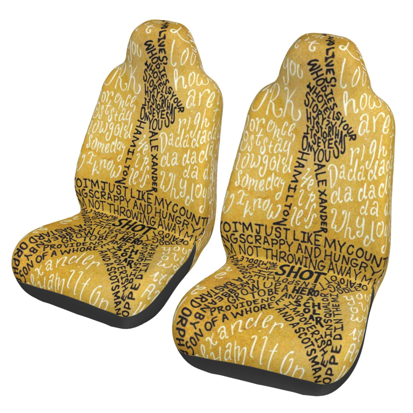 2 Pcs Hamil-,Ton Star Music0l Car Seat Covers Cartoon Car Interior Seat ...