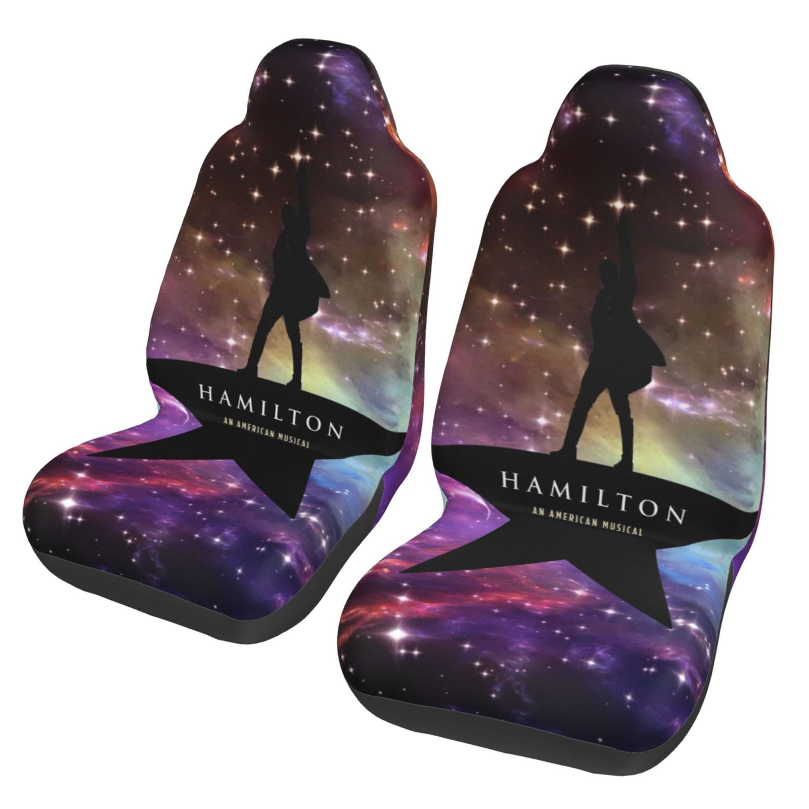 2 Pcs Hamil-,Ton Star Music0l Car Seat Covers Cartoon Car Interior Seat ...