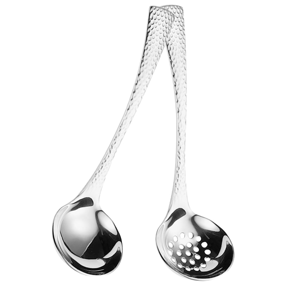 2 Pcs Hammered Spoon Filter Kitchen Cooking Utensil Serving Ladle Long ...