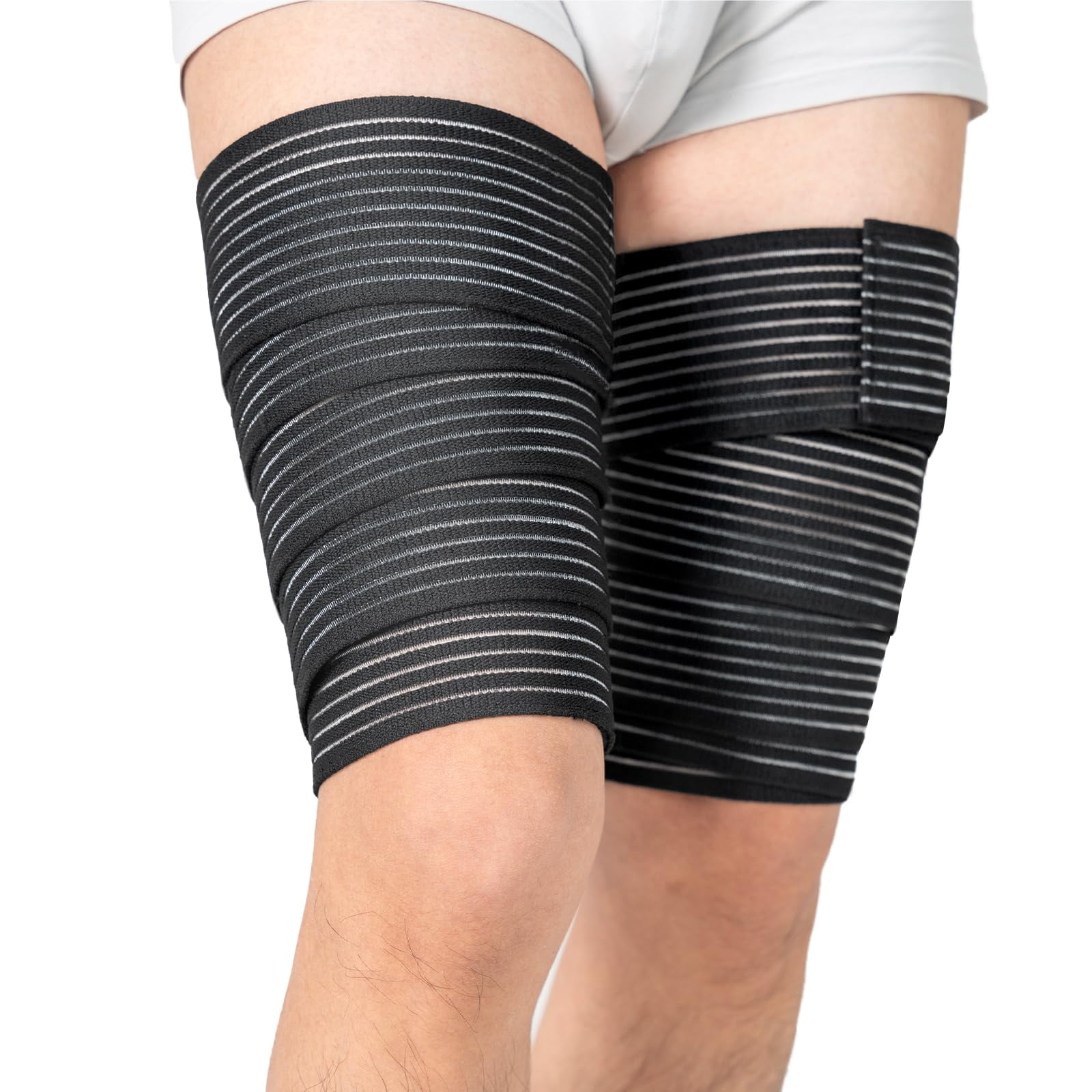 2 Pcs Hamstring & Thigh Compression Wraps, Adjustable Thigh Compression ...