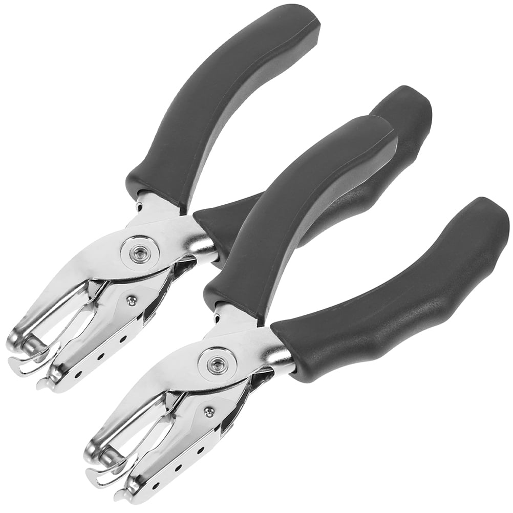 2 Pcs Handheld Hole Punch One Paper Practical Punching Machine Puncher ...