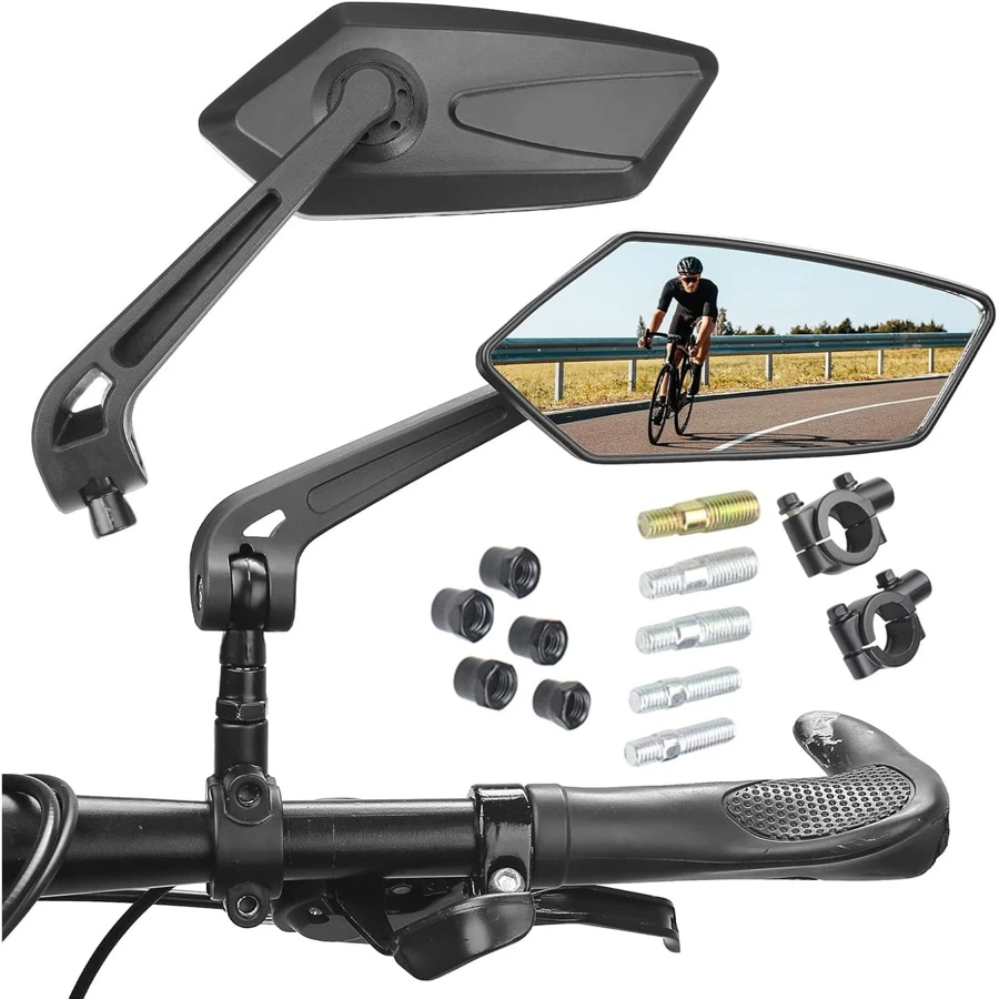 2 Pcs Handlebar Bicycle Mirror - HD Electric Bike Adjustable Handlebar ...