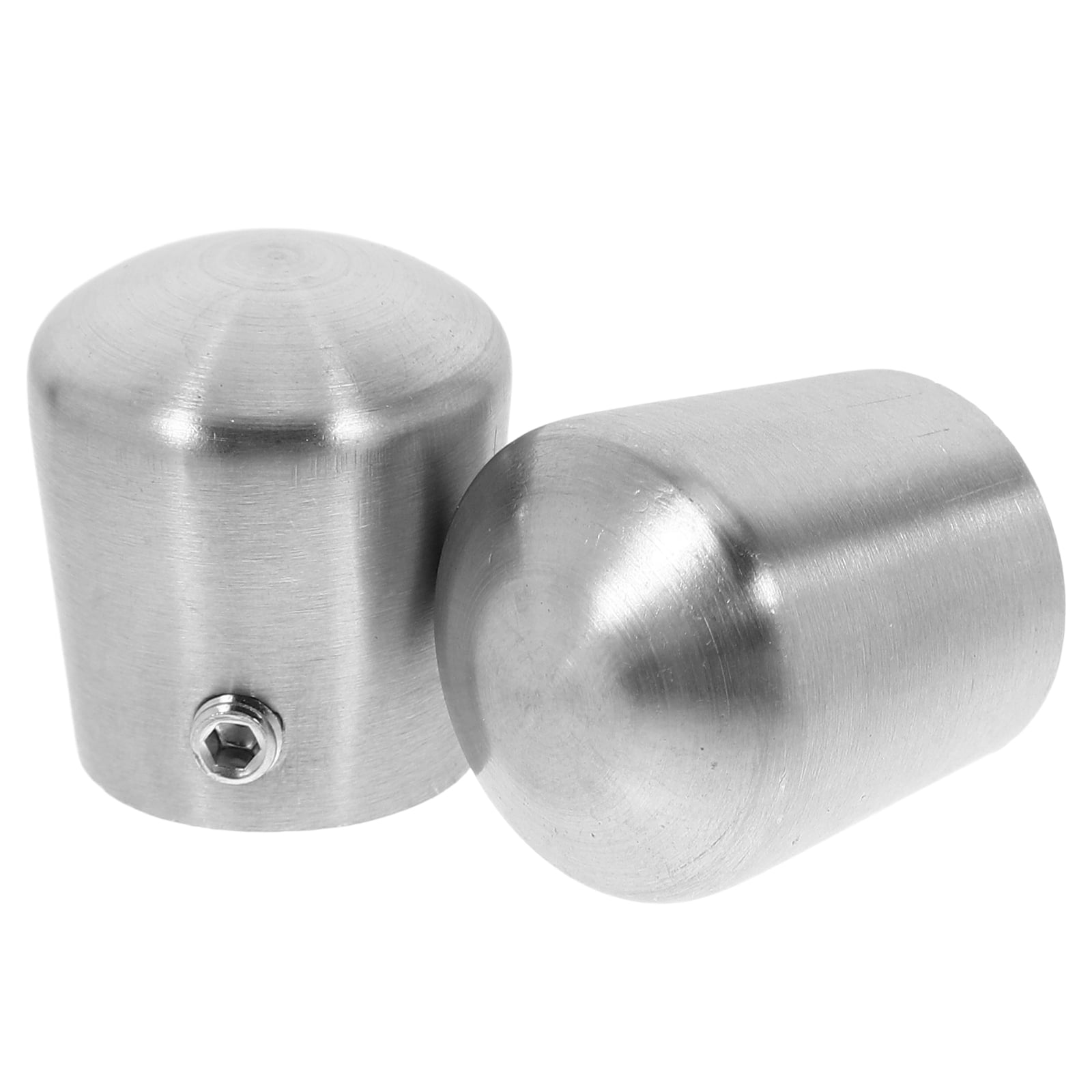 2 Pcs Handrail End Cap Hardware Guardrail Accessories Round Pipe Silver ...