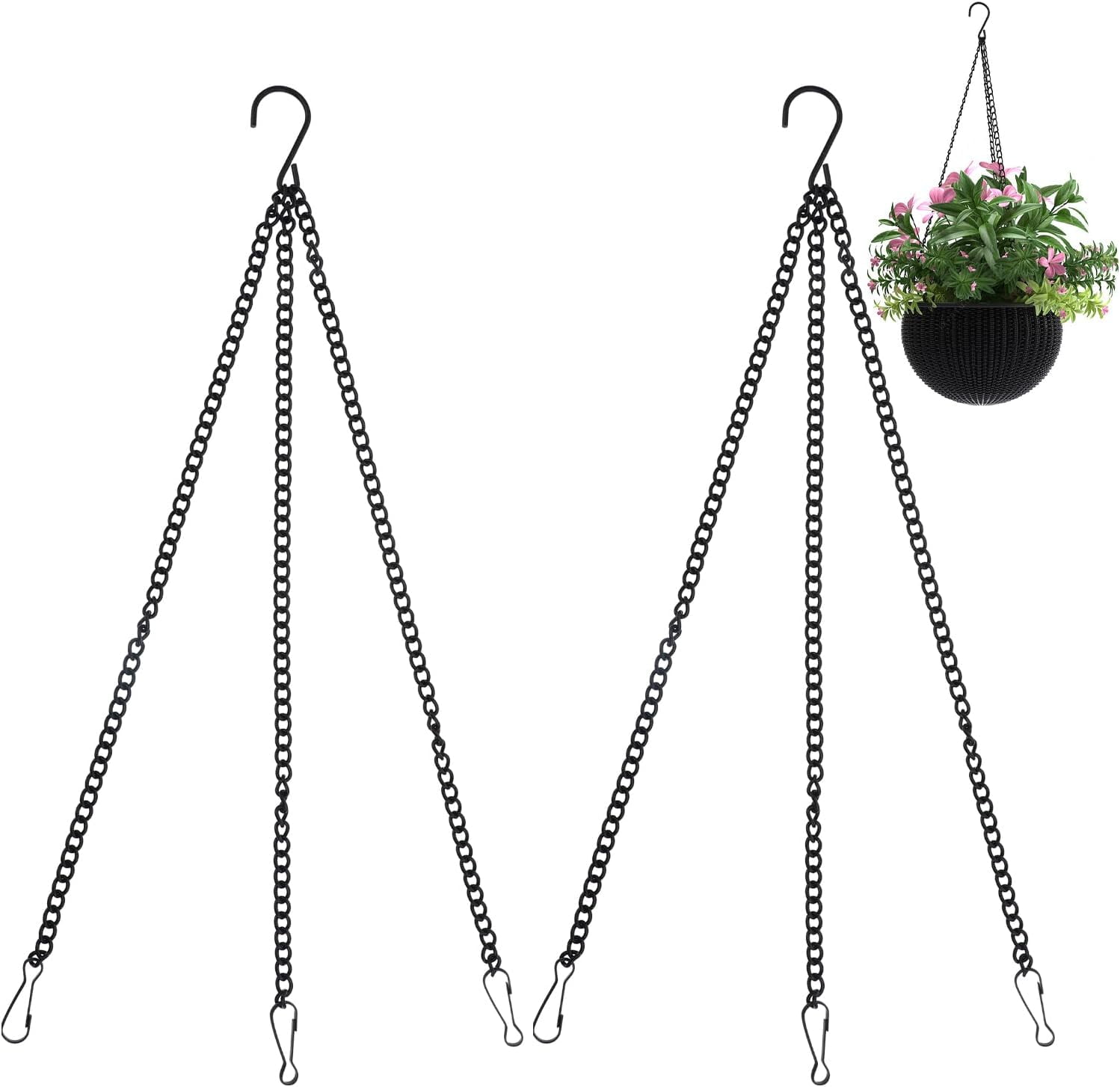 2 Pcs Hanging Basket Chain with Hooks Metal Plant Chains for Hanging ...