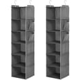 2 Pcs Hanging Closet Organizer, 6-Shelf Storage with 2 Side Pockets and ...