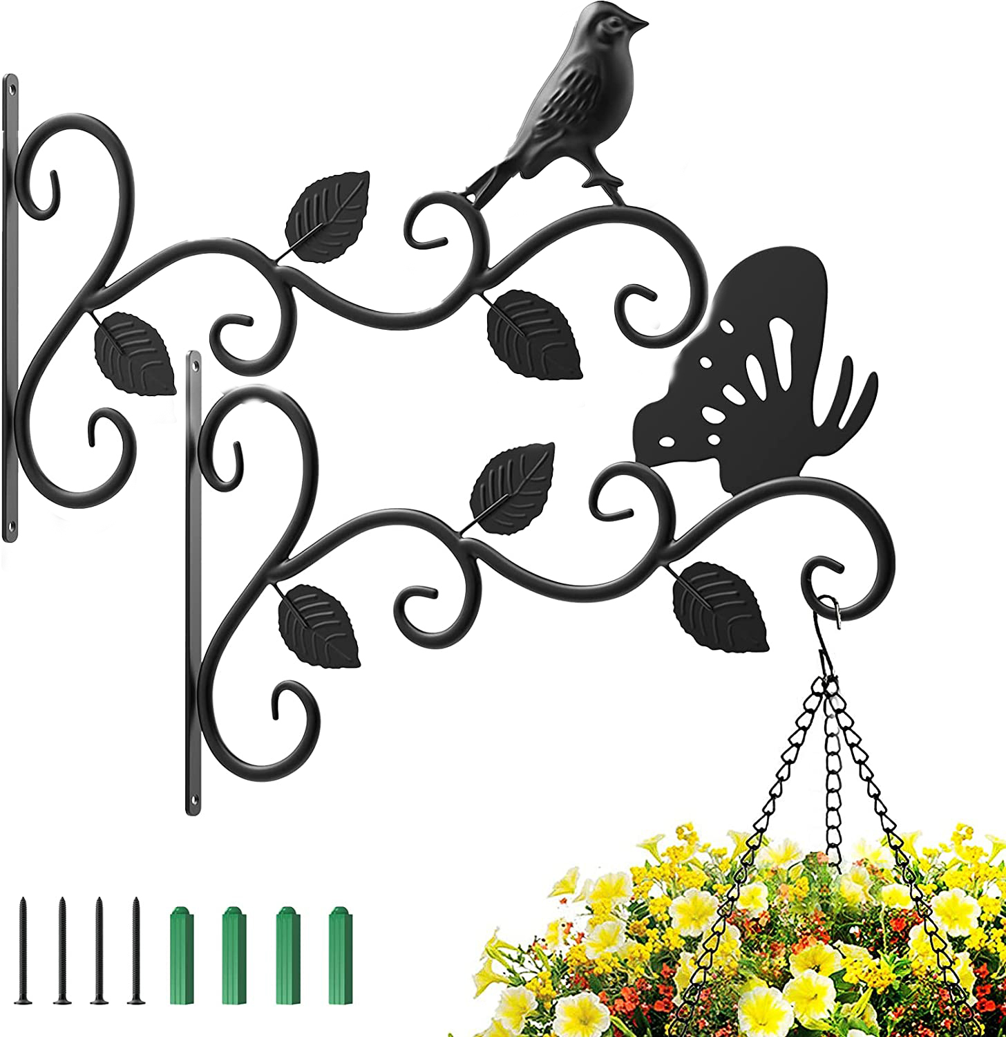 LEAQU Wall and Railing Hanging Planters , Plastic Pots, Indoor and ...