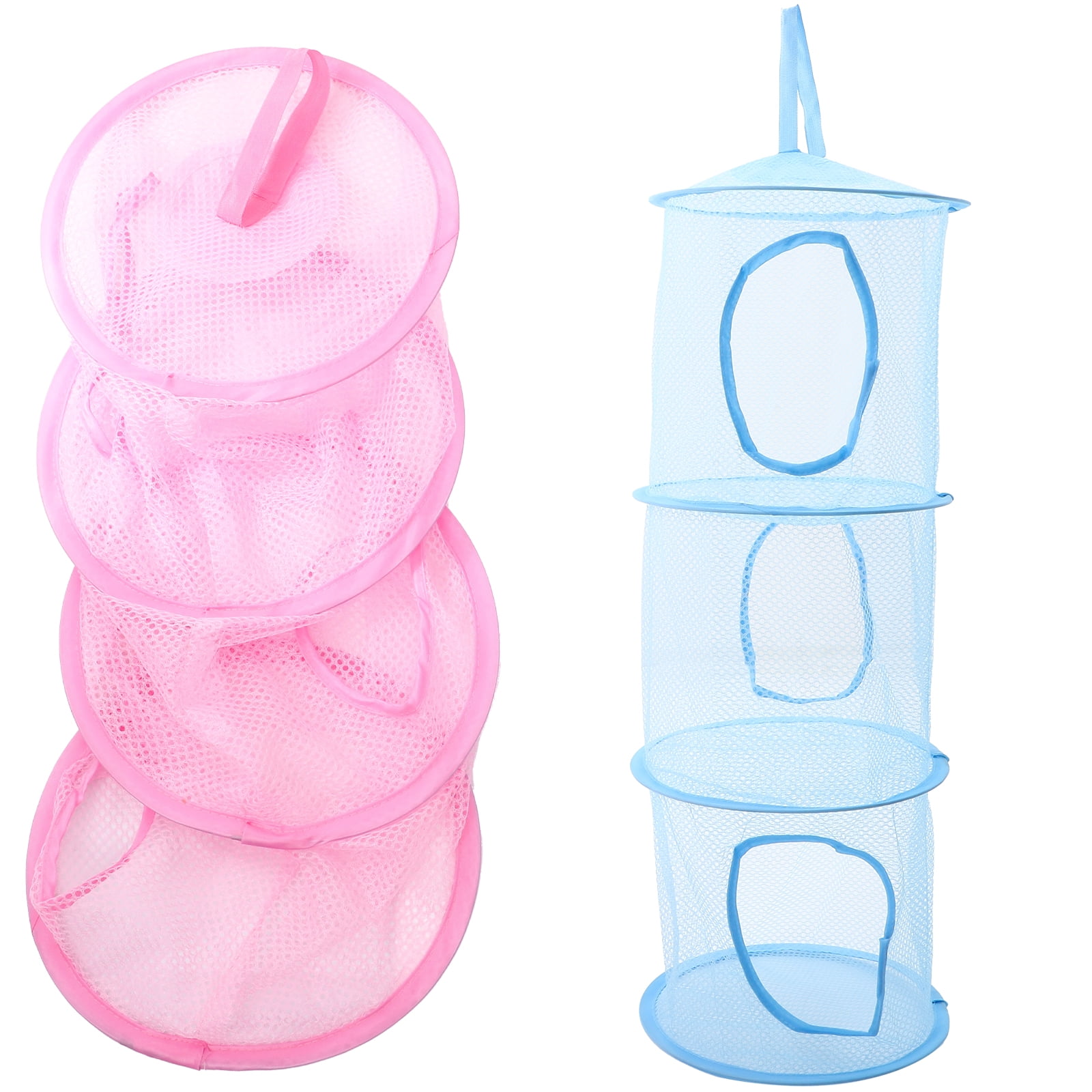 2 Pcs Hanging Storage Basket Drying Rack Stuffed Toy Display Net ...