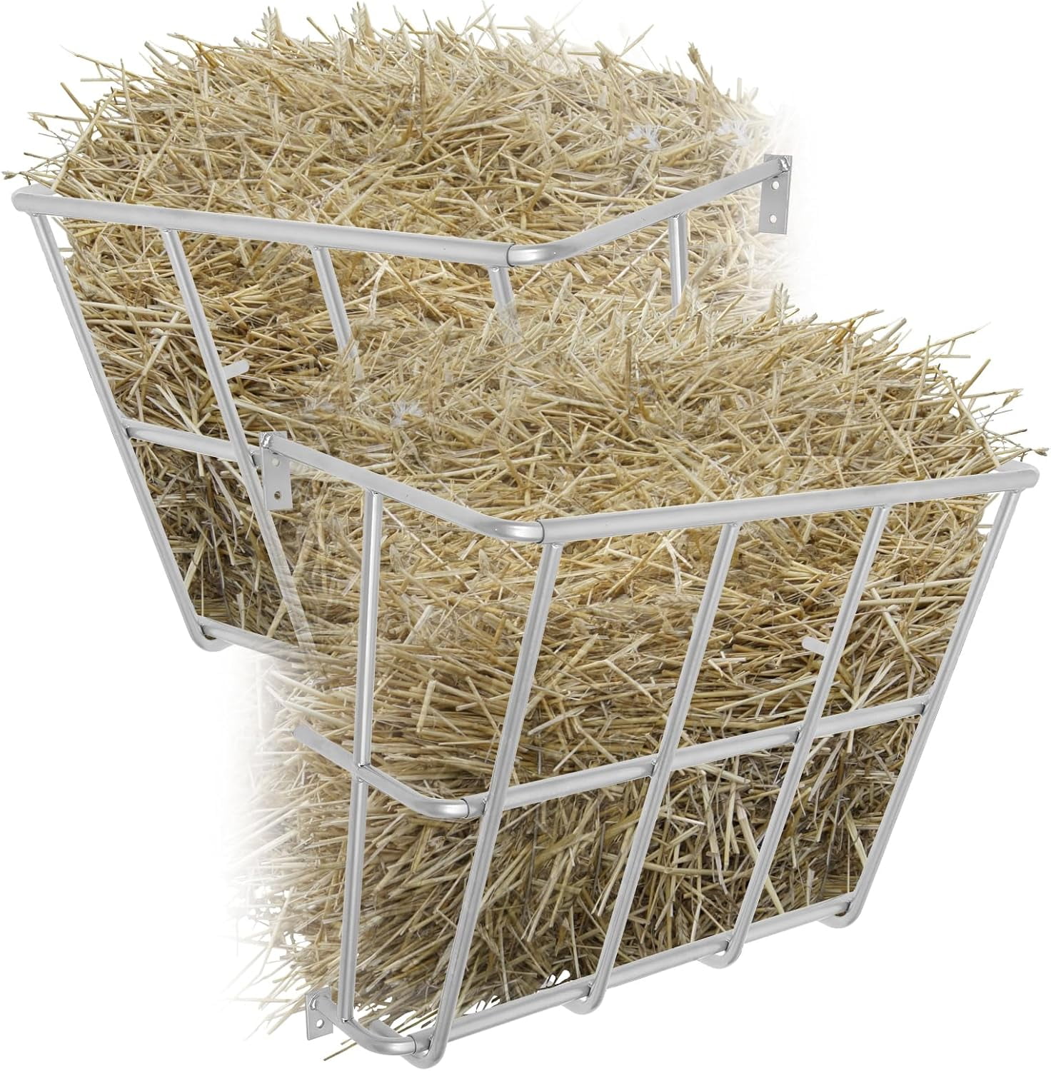 2 Pcs Hay Feeder Goat, 18.5 Gallon Multiple Sided Hay Rack for Sheep ...