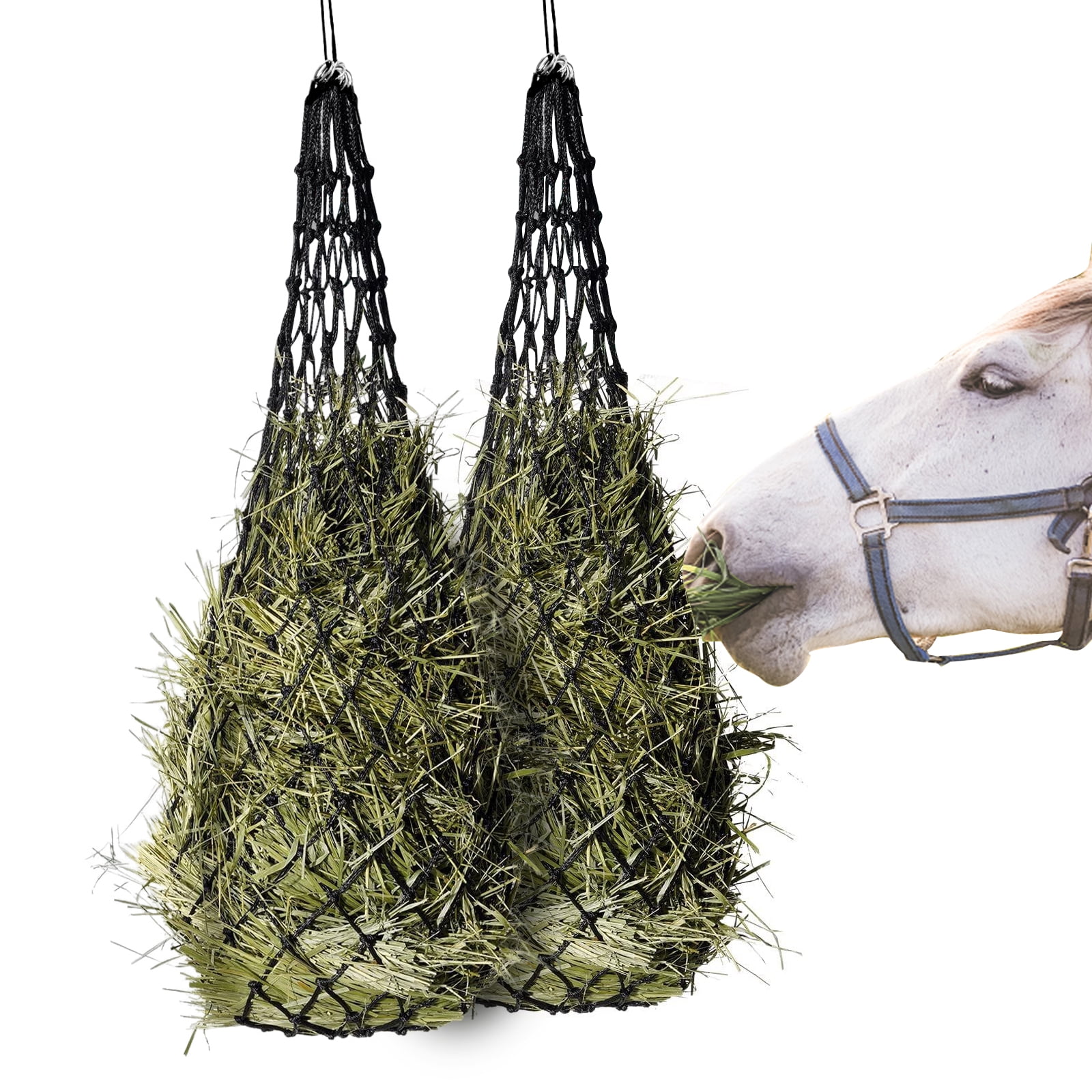 2 Pcs Hay Net Slow Feeder Hay Nets for Horses 40” Hanging Hay Feeder ...