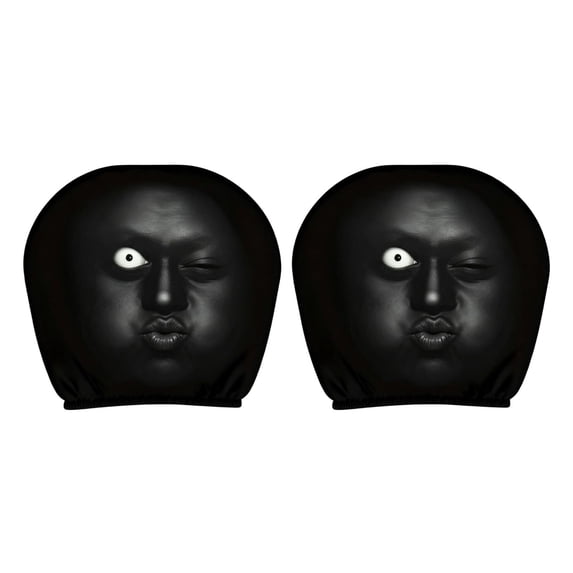 2 Pcs Headrest Cover Scary Face Printing Auto Seat Headrest ...