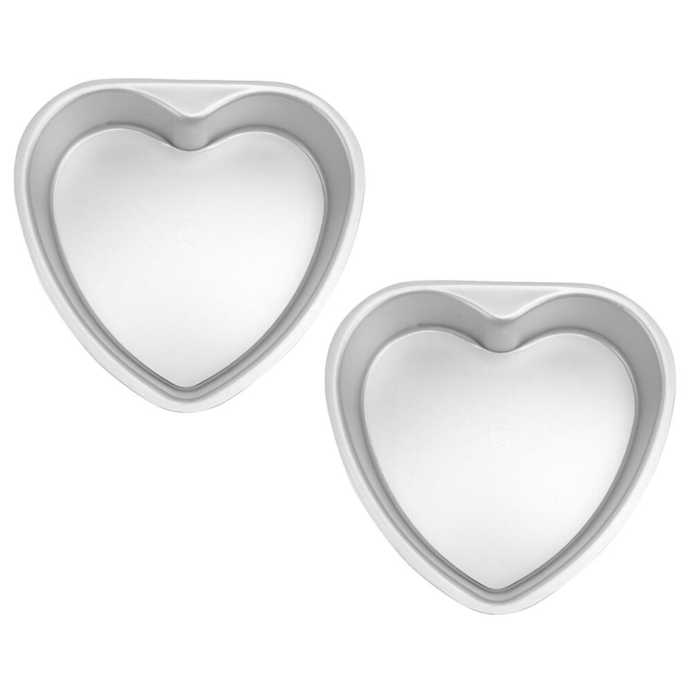 STRANDCHIC Aluminum Heart Cake Pans, 2Pcs, Silver, Easy to Clean, Great ...