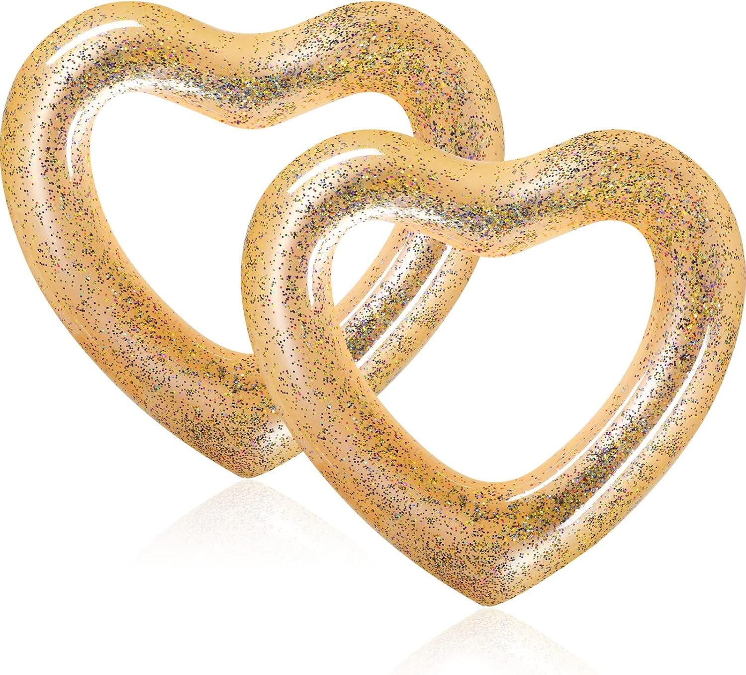 2 Pcs Heart Pool Floats Inflatable Swim Rings, 47.3 x 39.4 Inch ...