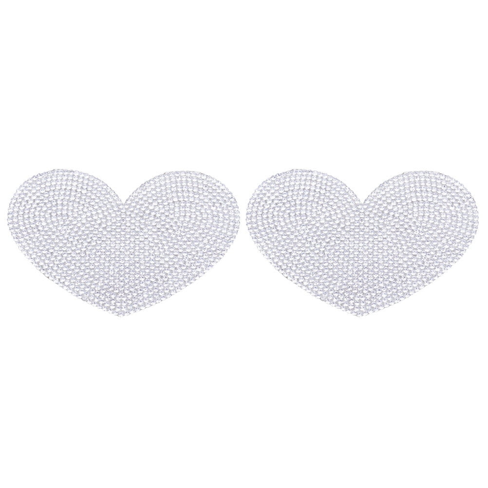2 Pcs Heart Shape Stickers Decor Self-Adhesive Decoration Glitter ...