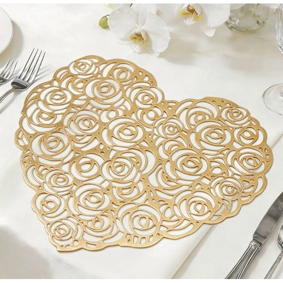 2 Pcs Heart-Shaped Insulated Placemats | Waterproof & Washable Nordic ...