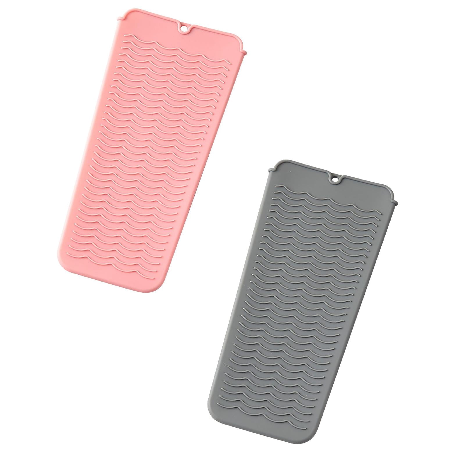 2 Pcs Heat Resistant Silicone Mat for Curling Iron, 11 x 5 Inch ...