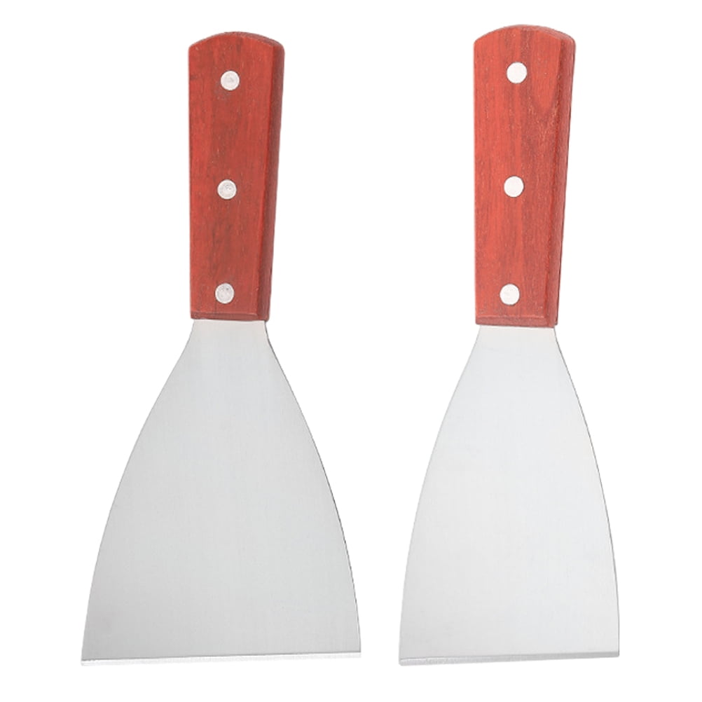 2 Pcs Heat-resistant Cooking Tools Portable Steak Spatulas Silver ...