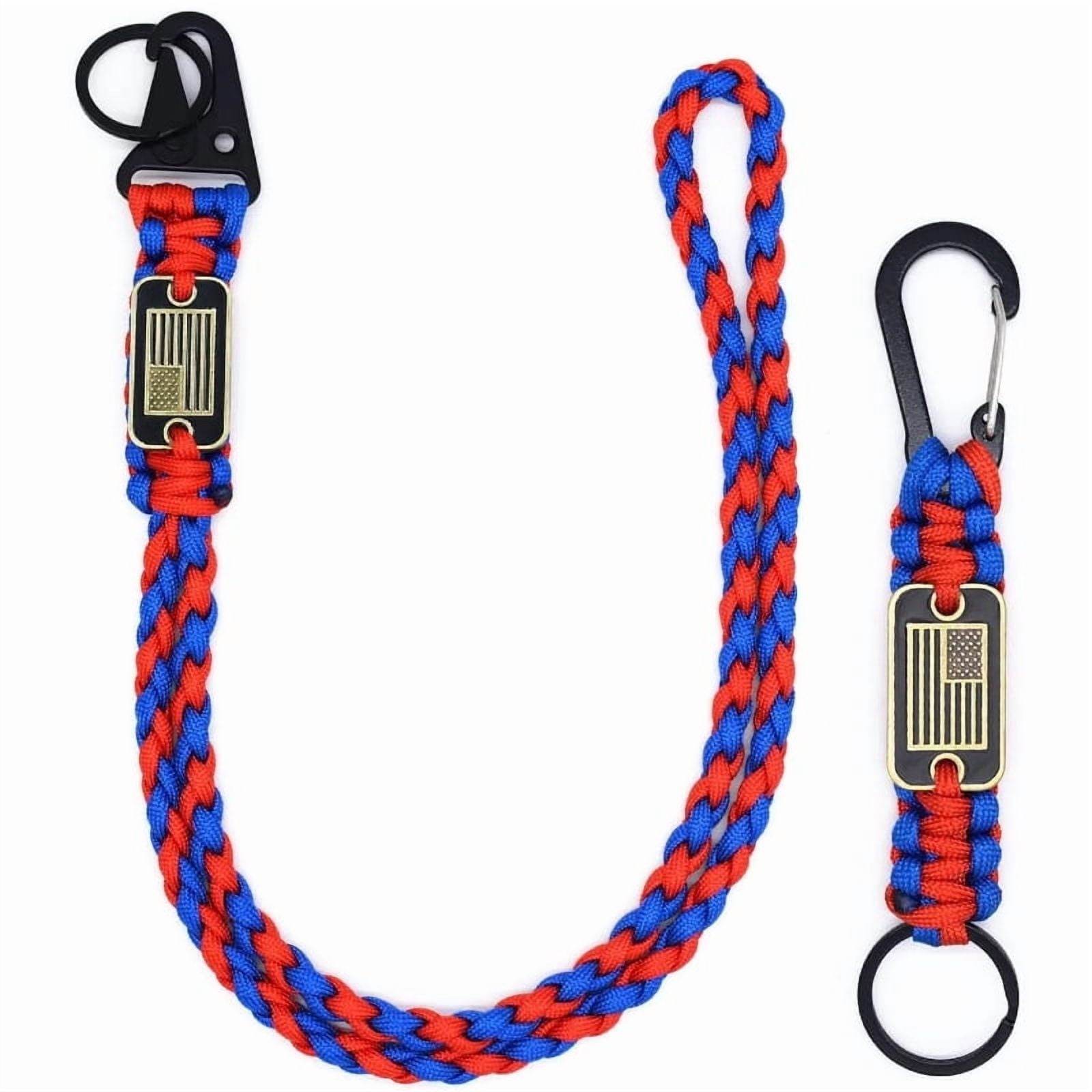 2 Pcs Heavy Duty Braided Paracord Lanyard Keychain , Parachute Rope ...