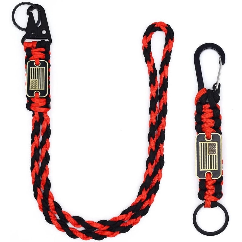 2 Pcs Heavy Duty Braided Paracord Lanyard Keychain , Parachute Rope ...