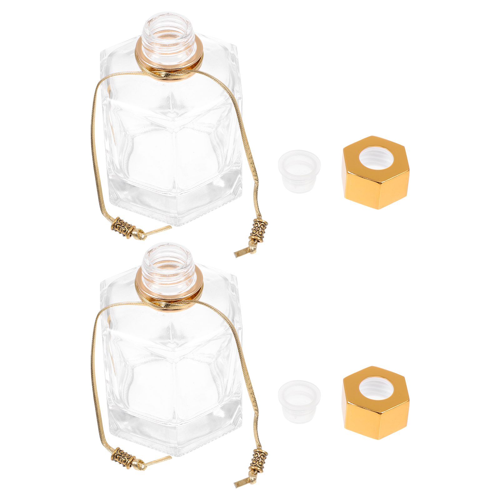2 Pcs Hexagonal Aroma Diffuser Perfume Glass Diffuser Bottle Room ...