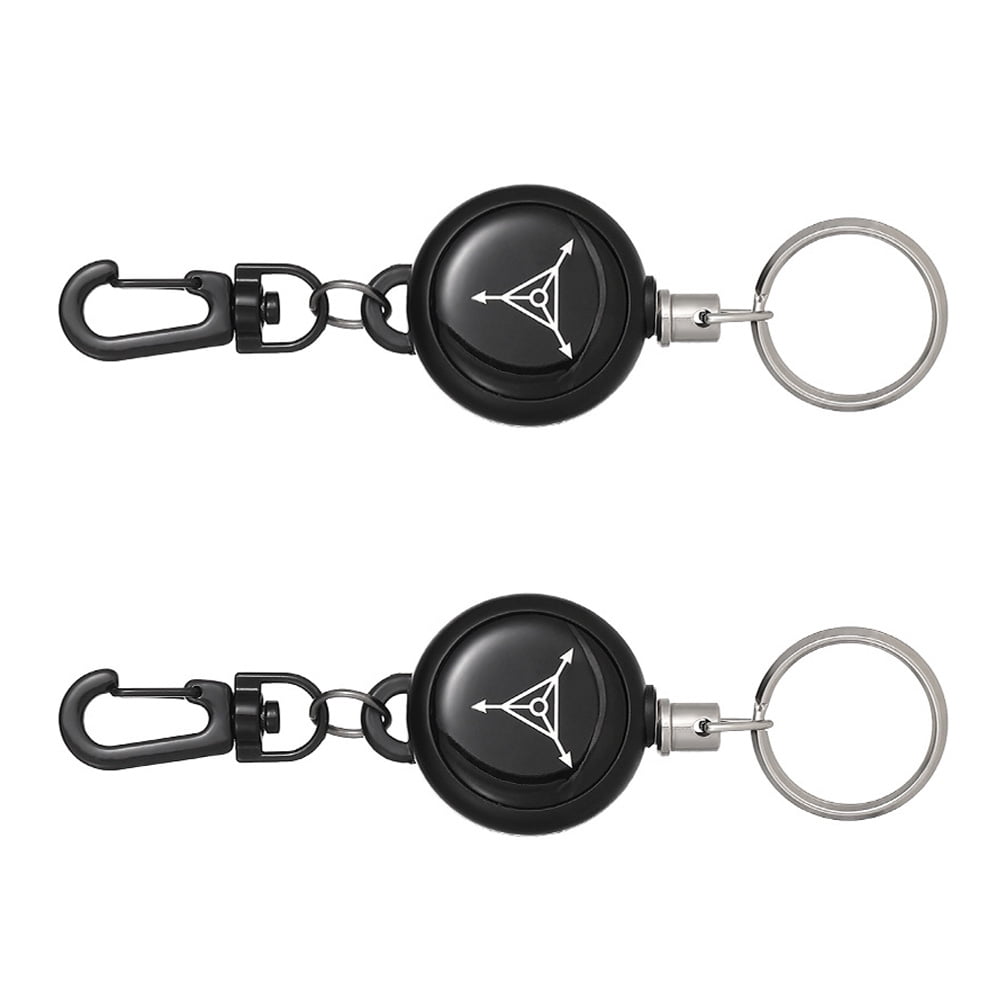 2 Pcs Key Hoop Rings Retractable Keychain Keychains - Walmart.com