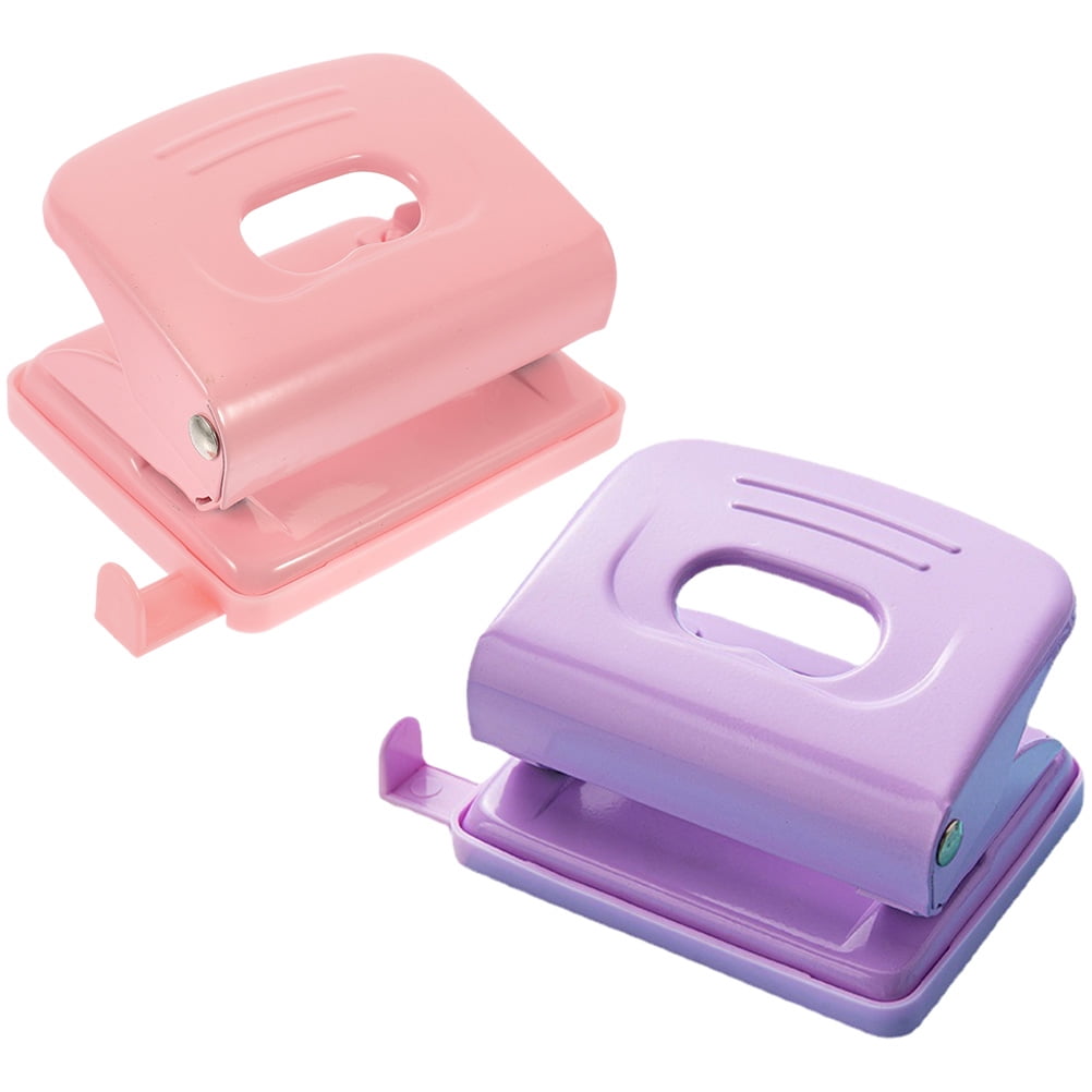 2 Pcs Hole Puncher Manual Paper Holes Loose Leaf inside Page Adjustable ...