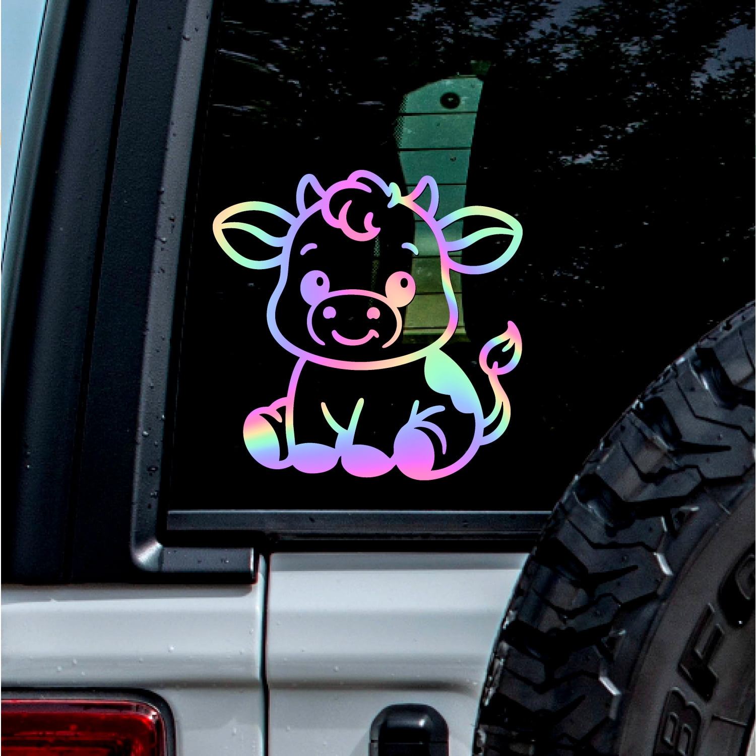(2 Pcs Hologram, 11'' x 11.0'') - Vinyl Sticker Decal - "Happy Cartoon ...