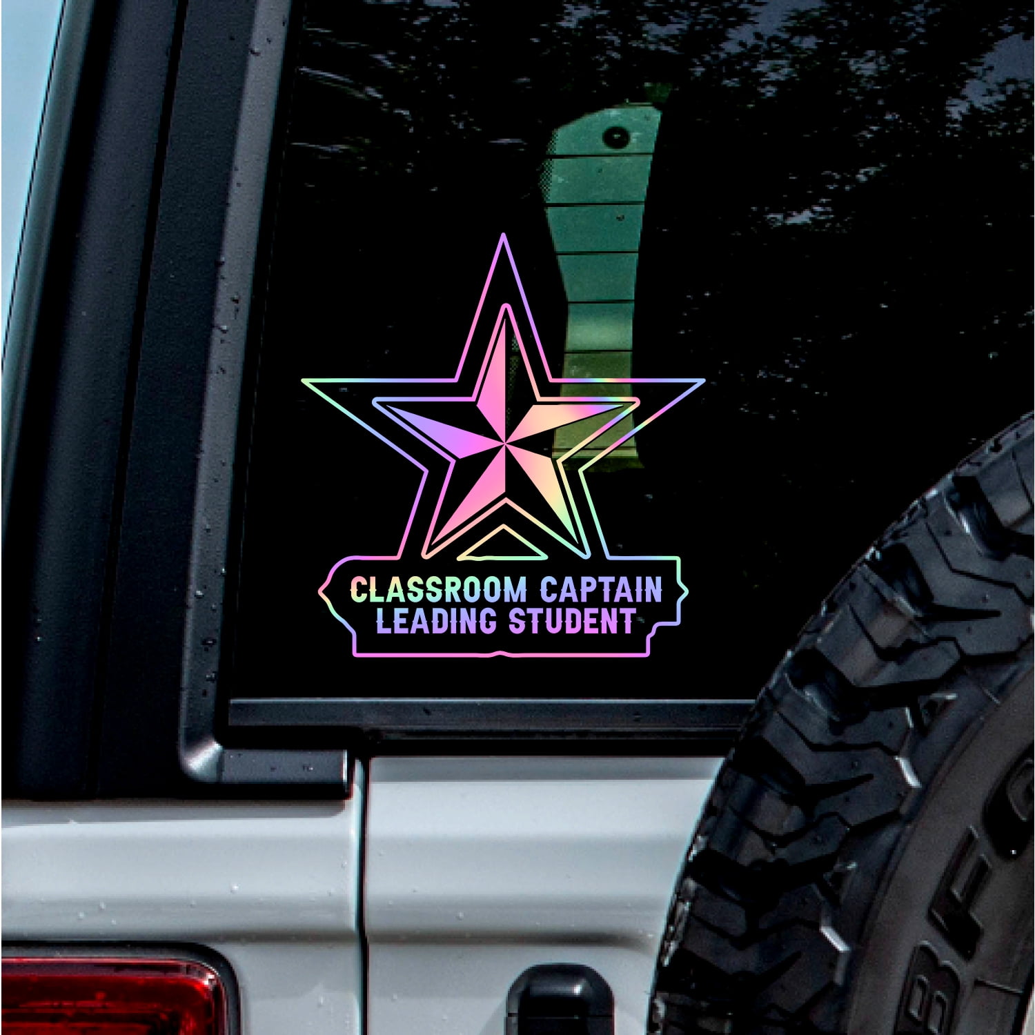 (2 Pcs, Hologram, 3.8'' X 4'') Transparent Adhesive Decal Sticker Of Classroom Captain Leading ...