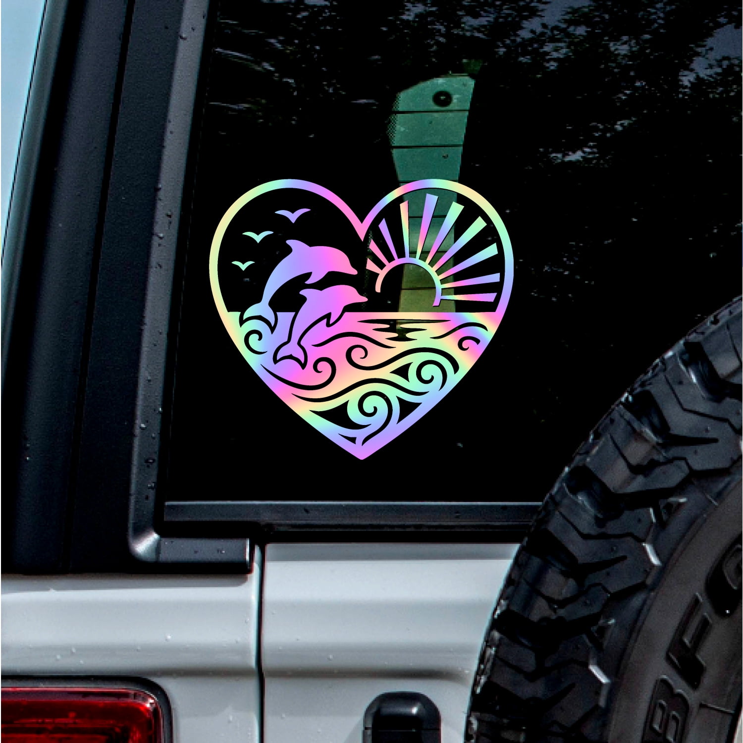 (2 Pcs Hologram 5.2'' x 4.8'') - No Background - Waterproof of Dolphin ...