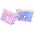 2 Pcs Holographic Mini Coin Purse Pouch Wallets Transparent Change ...