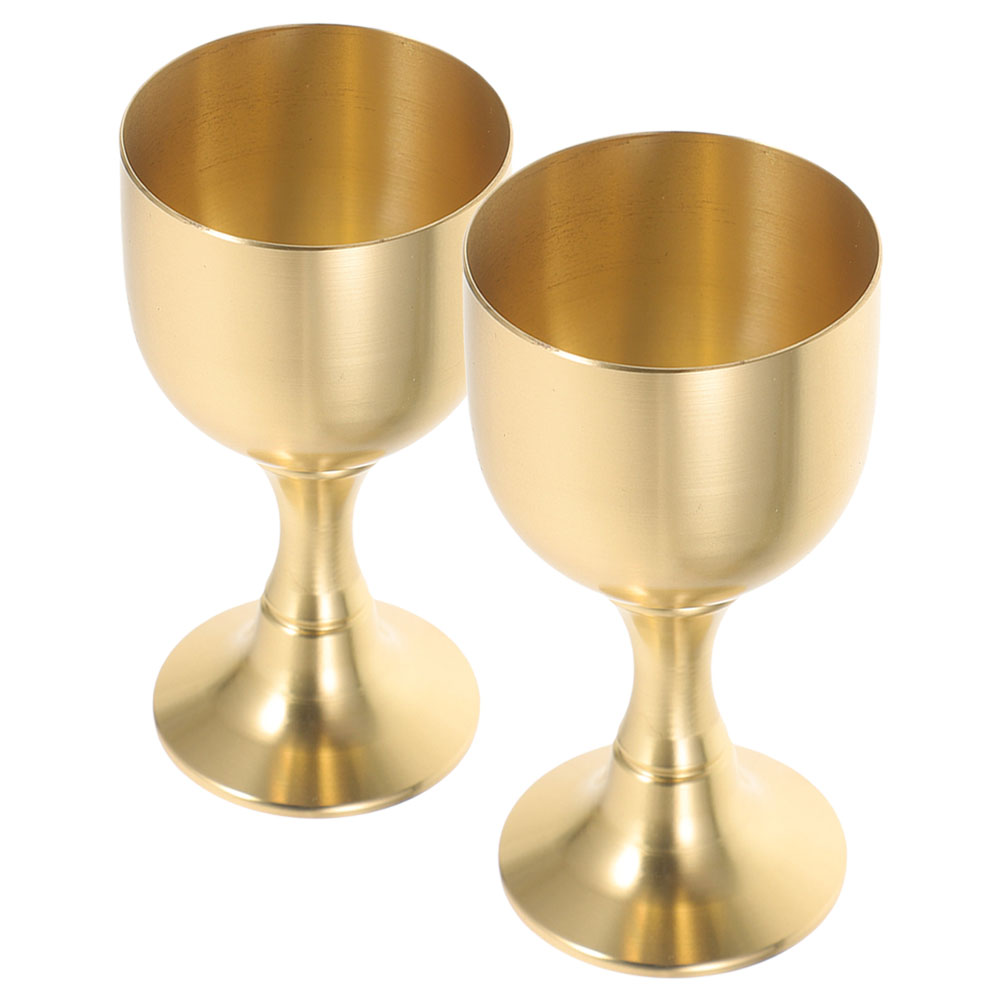 2 Pcs Holy Grail Vintage Brass Cup Decorative Holy Cup Tabletop Wine ...