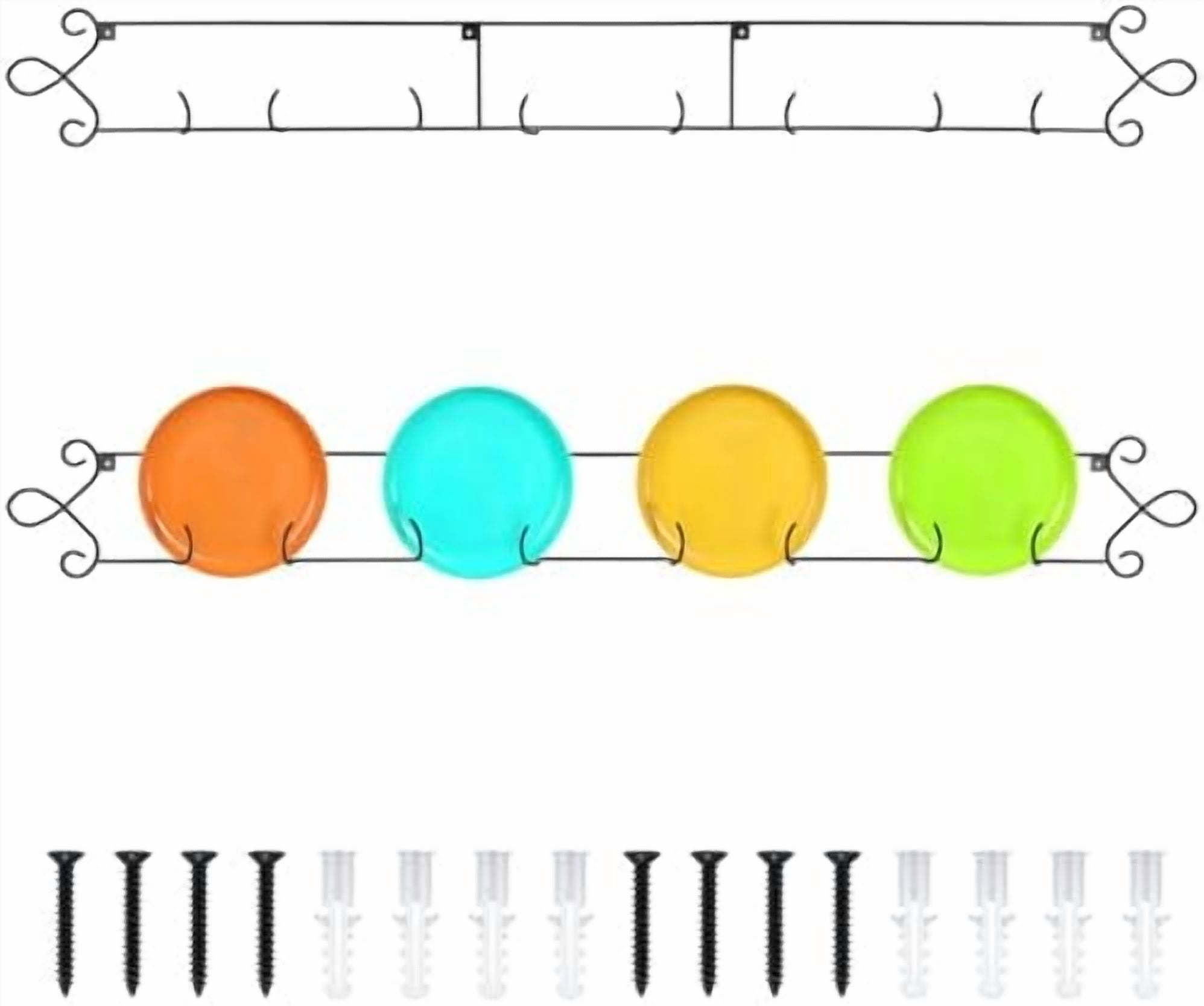 2 Pcs Horizontal Plate Black Large Plate Hangers for the Wall Metal ...
