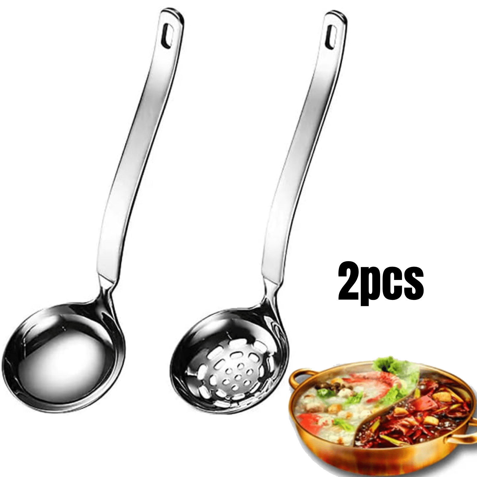 2 Pcs Hot Pots Soup Ladle Stainless Steel Tools Hotpot Spoons - Walmart.com