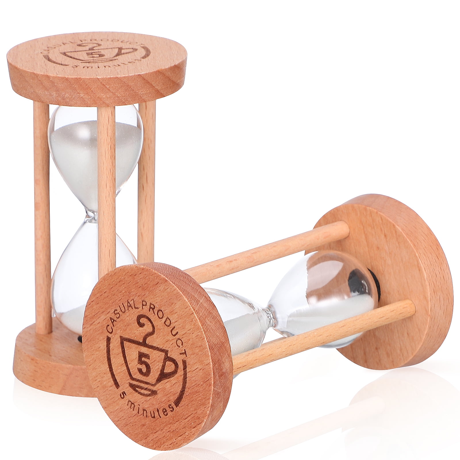 2 Pcs Hourglass Timer Decorative Sand Two Minute Student White ...