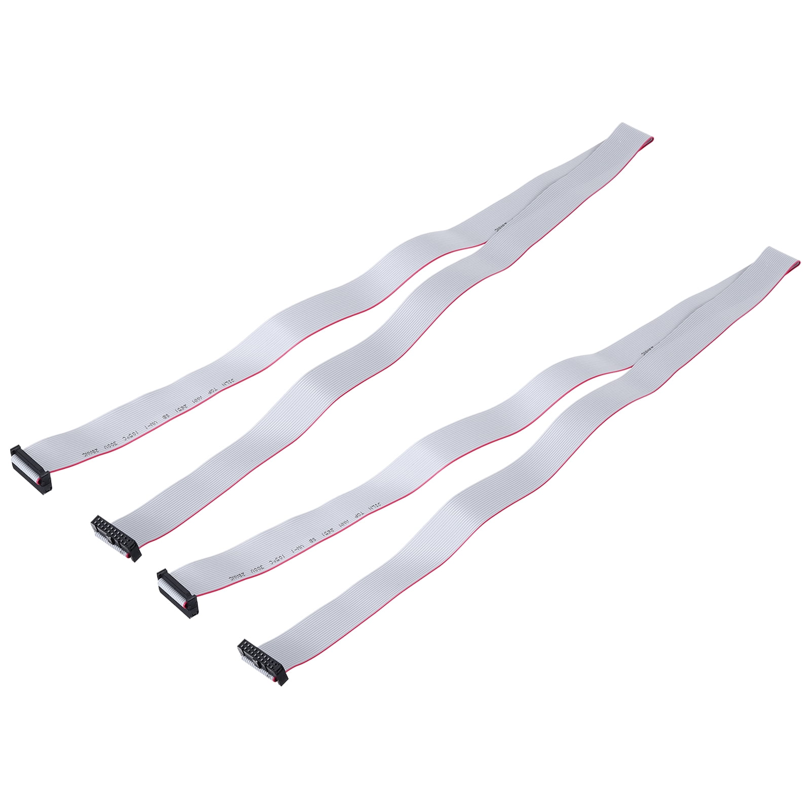2 Pcs IDC Flat Ribbon Cable, 2.54mm Pitch 25mm Width 100cm Long 20 Pin ...