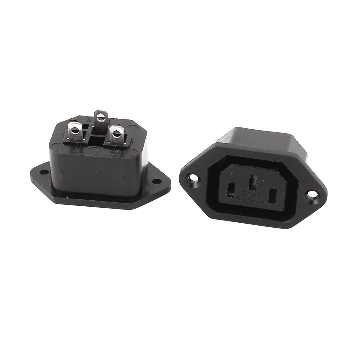 2 Pcs Iec C13 Pcb Mount Female Power Jack Socket Connector