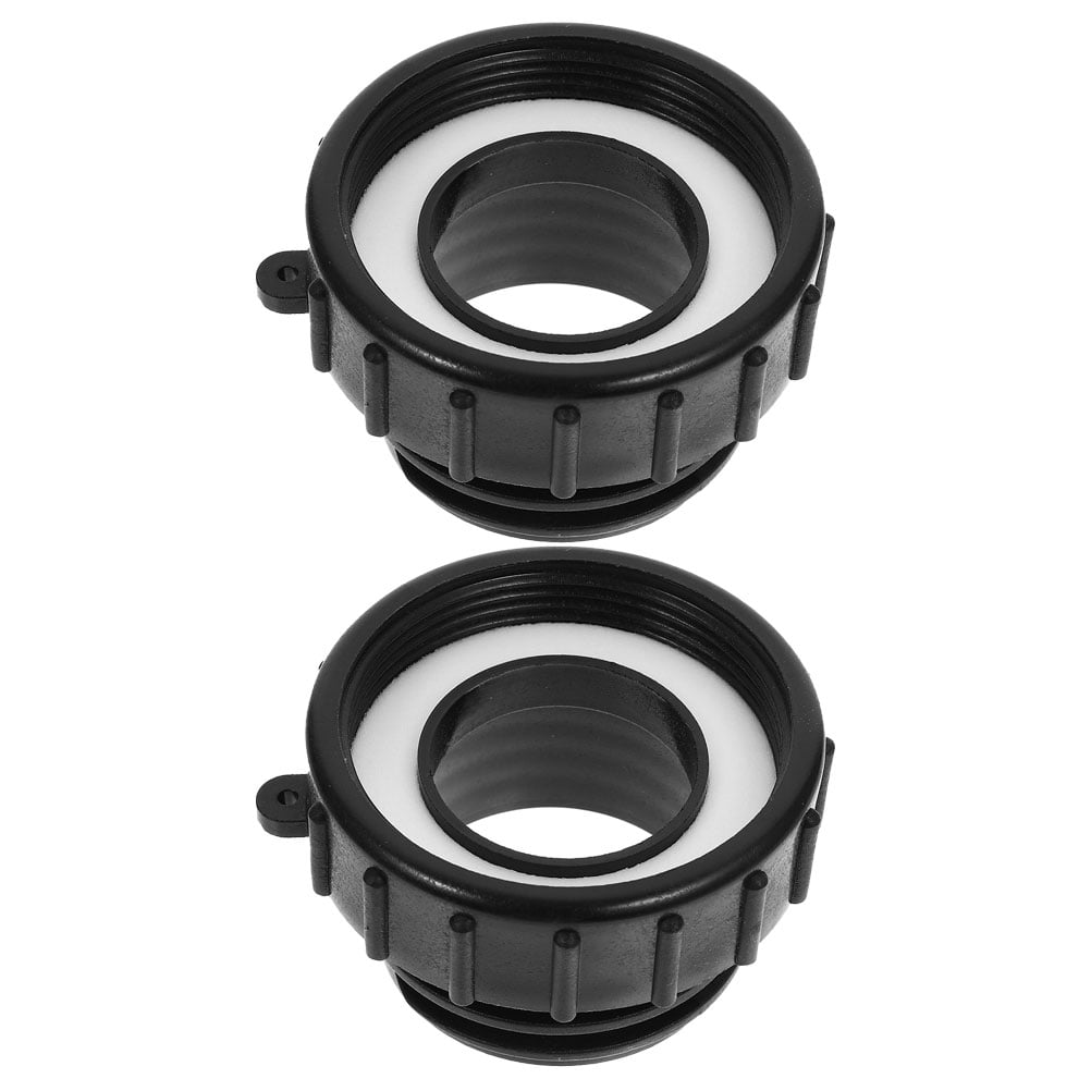 2 Pcs Ibc Ton Barrel Adapter Ball Valve Cover Filling Water Hose Black ...